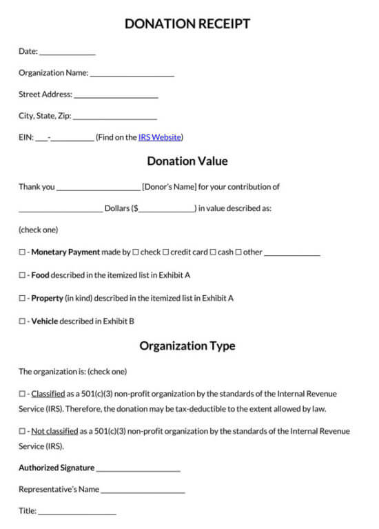 45+ Free Donation Receipt Templates (501c3, Non-Profit, Charity)