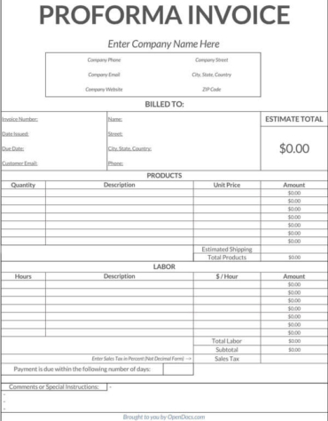 18 Free Proforma Invoice Templates (Word | Excel | PDF)