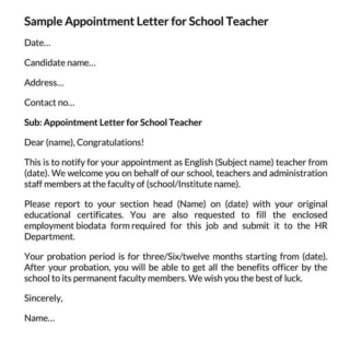 22+ Teacher Appointment Letter Samples (Word, PDF)
