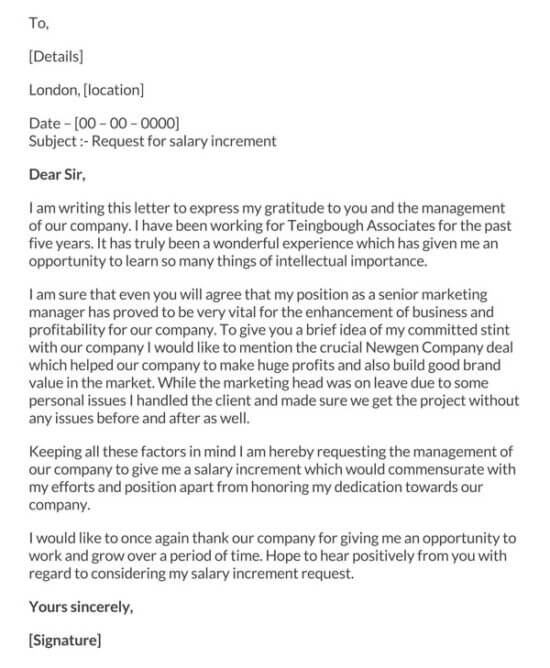 32 Salary Increase Letter Samples | How to Ask for Pay Rise?