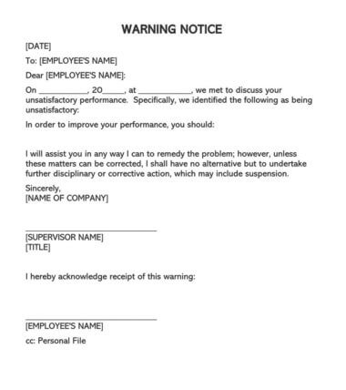 How to Write an Employee Warning Notice (12+ Free Templates)