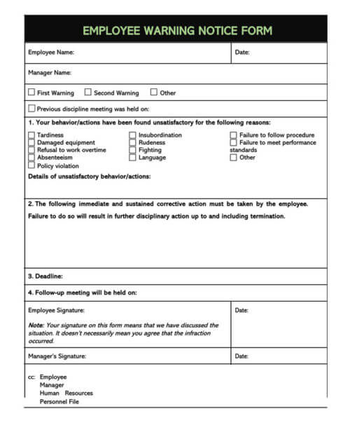 How to Write an Employee Warning Notice (12+ Free Templates)