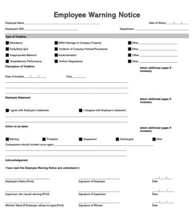 How to Write an Employee Warning Notice (12+ Free Templates)