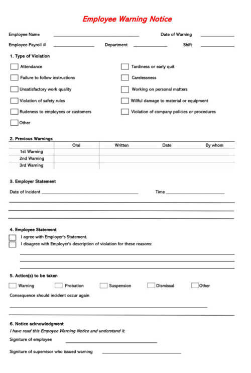 How to Write an Employee Warning Notice (12+ Free Templates)