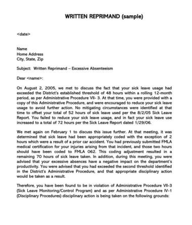 Letter of Reprimand for Employee Performance (Best Examples)