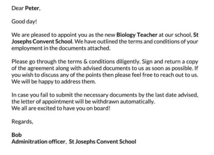 22+ Teacher Appointment Letter Samples (Word, PDF)