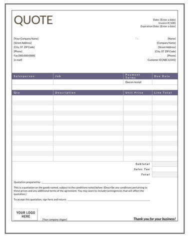 50+ Free Quote Templates (Word, Excel, PDF)