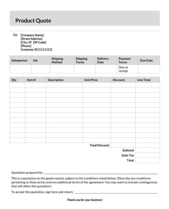 50+ Free Quote Templates (Word, Excel, PDF)
