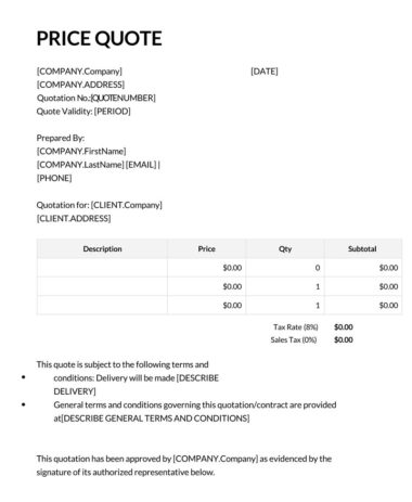 50+ Free Quote Templates (Word, Excel, PDF)