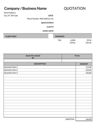 50+ Free Quote Templates (Word, Excel, PDF)