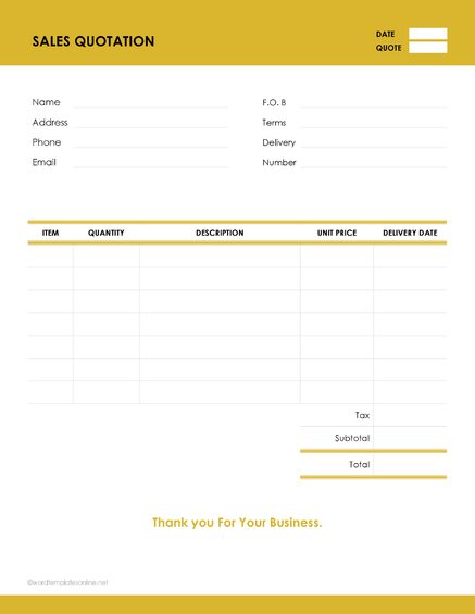 50+ Free Quote Templates (Word, Excel, PDF)