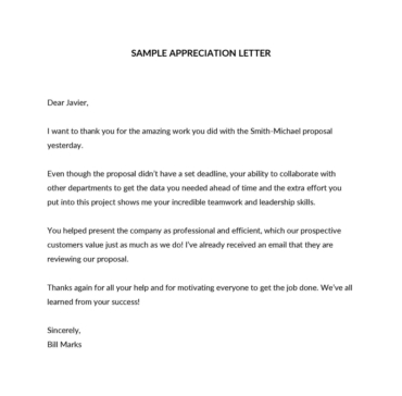 24 Appreciation Letter Samples [How to Write]