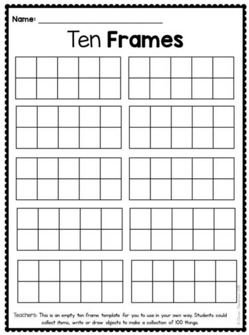 36 Free Printable Ten Frame Templates | Word - PDF