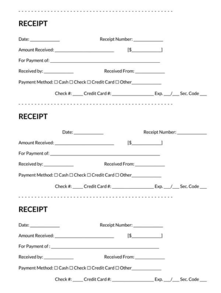 30 Free Payment Receipt Templates (Word | Excel)