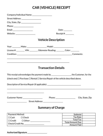 30 Free Payment Receipt Templates (Word | Excel)