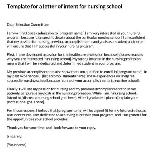 Letter of Intent for Nursing School (Examples & Tips)