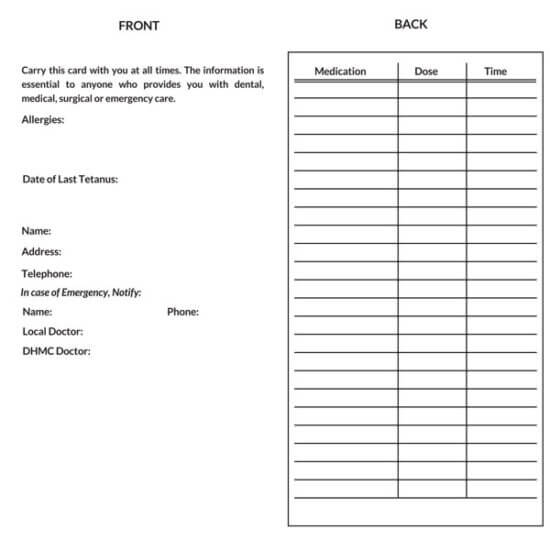 25 Free Medication List Templates For Patients & Caregivers