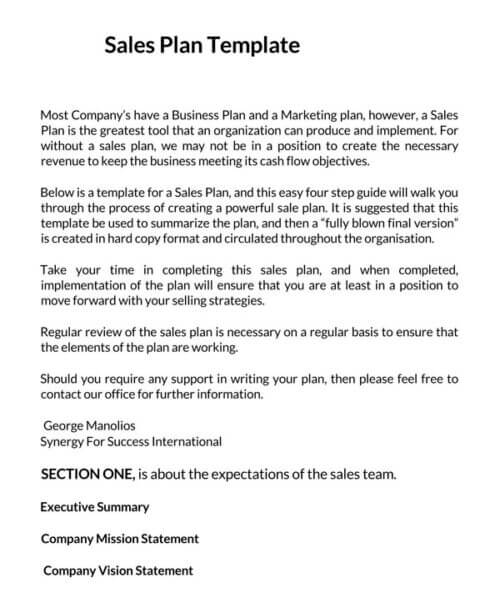 23 Free Sales Plan Templates | How to Create (with Examples)