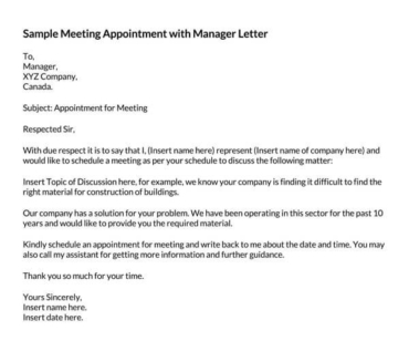 Meeting Appointment Request Letters (25+ Samples)
