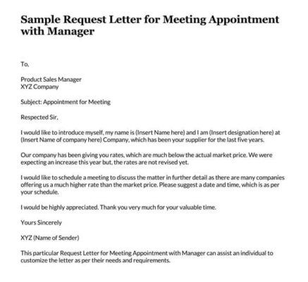 Meeting Appointment Request Letters (25+ Samples)