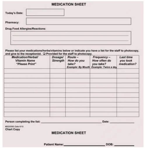 25 Free Medication List Templates For Patients & Caregivers
