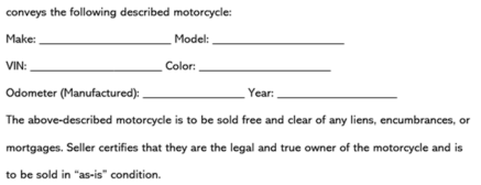 Free Motorcycle Bill of Sale Forms (Word | PDF) - WTO