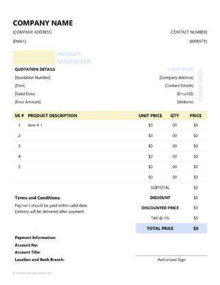 50+ Free Quote Templates (Word, Excel, PDF)