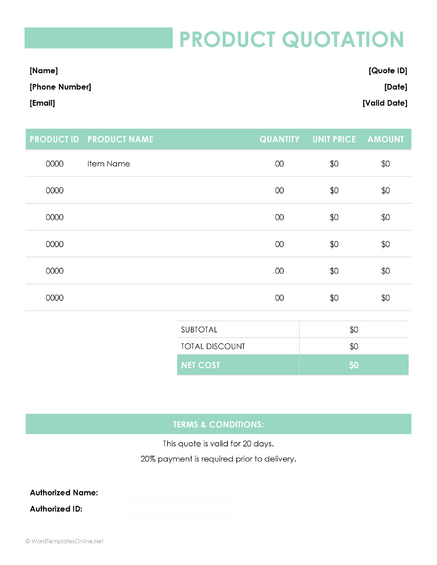 50+ Free Quote Templates (Word, Excel, PDF)