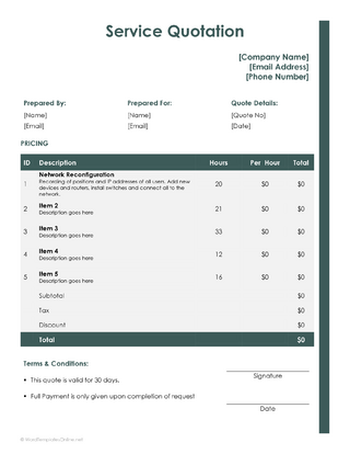 50+ Free Quote Templates (Word, Excel, PDF)