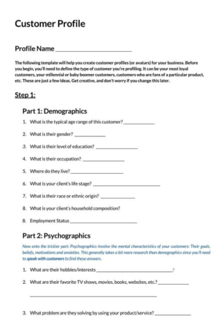27 Free Customer Profile Templates [How to Create] + Tips
