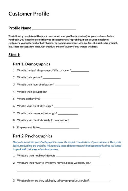27 Free Customer Profile Templates [How to Create] + Tips