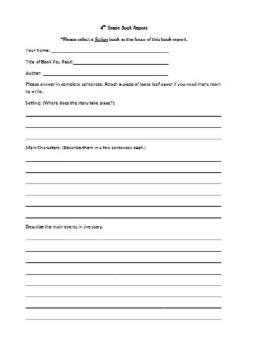 30 Free Book Report Templates | How to Outline (Format)