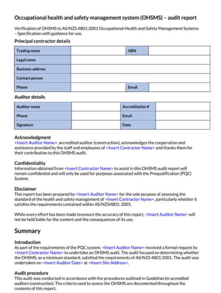50 Free Audit Report Templates [Format] - Internal, External
