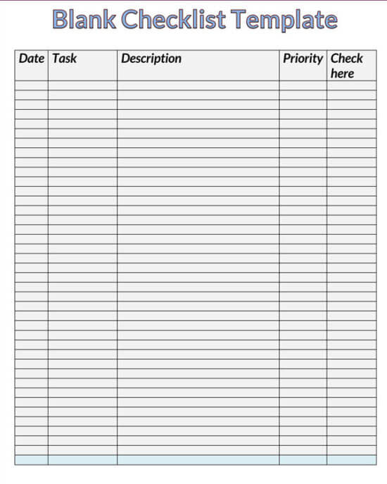 44 Free To-Do List & Checklist Templates (Word, Excel, PDF)
