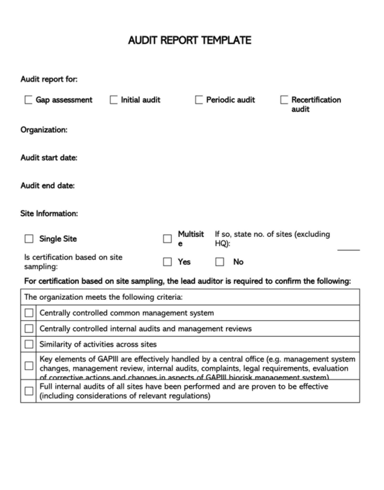 50 Free Audit Report Templates [Format] - Internal, External