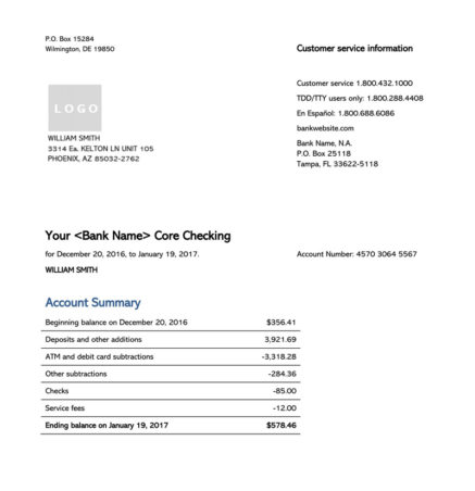 24+ Free Personal Bank Statement Templates (Word - Excel)