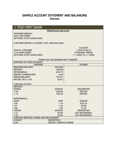24+ Free Personal Bank Statement Templates (Word - Excel)