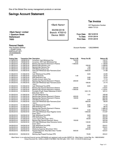 24+ Free Personal Bank Statement Templates (Word - Excel)