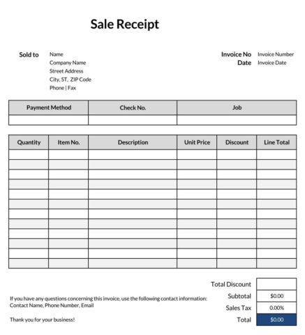 Free Receipt Templates (Rent, Sales, Cash, Donation, etc.)