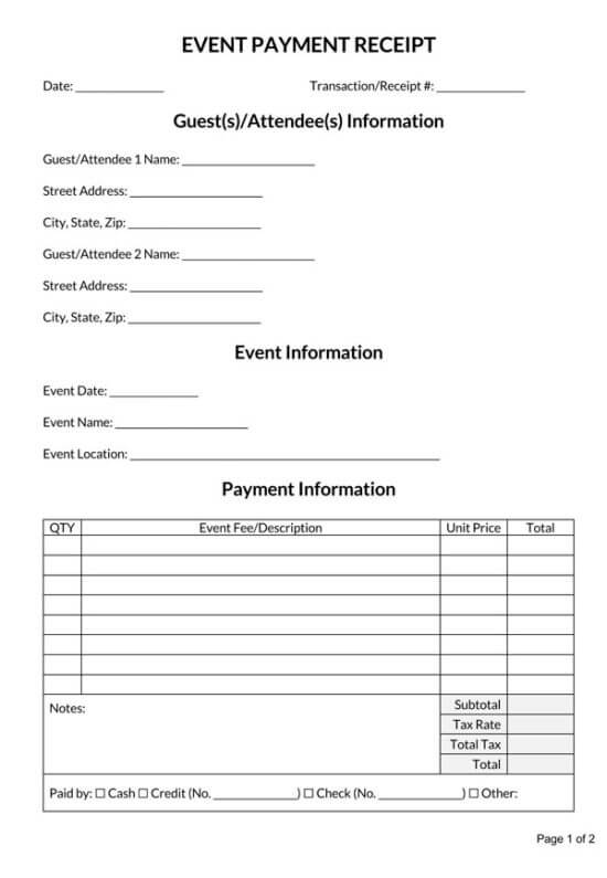 Free Receipt Templates (Rent, Sales, Cash, Donation, etc.)