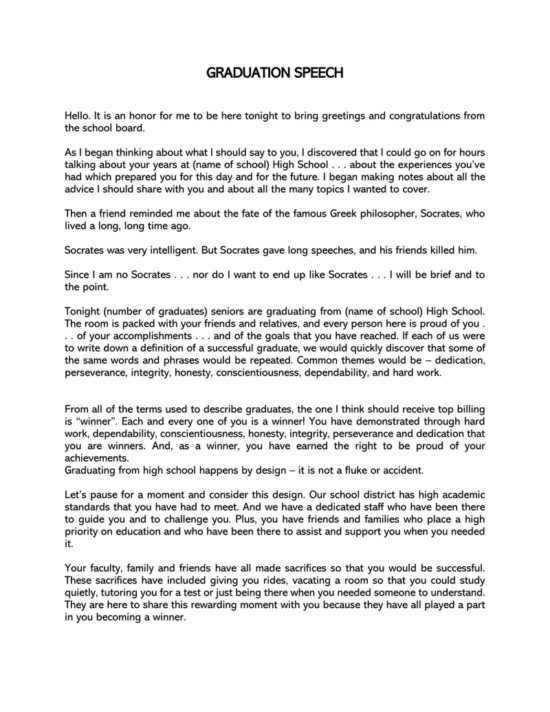 Graduation Speech Outline and Ideas (18 Inspiring Examples)