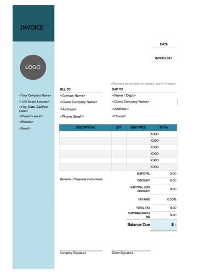 33 Free Invoice Templates (Word, Excel) | Edit, Print, Send