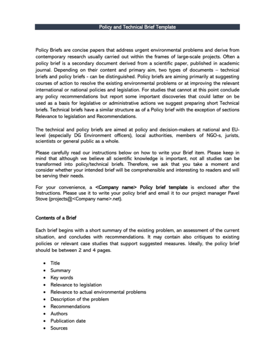 How to Write a Policy Brief | 22 Free Templates and Examples