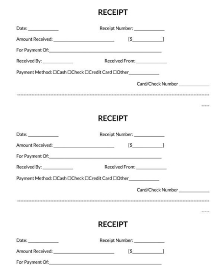 Free Receipt Templates (Rent, Sales, Cash, Donation, etc.)