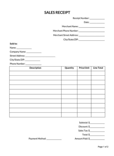 Free Receipt Templates (Rent, Sales, Cash, Donation, etc.)