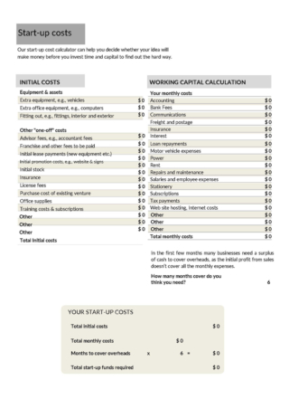 12+ Free Business Startup Costs Templates [Word | Excel]