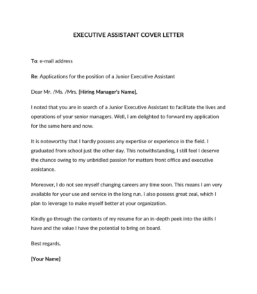 Executive Assistant Cover Letter [14 Best Examples] with Guide