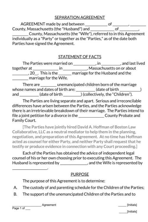 38+ Free Separation Agreement Templates (Word - PDF)
