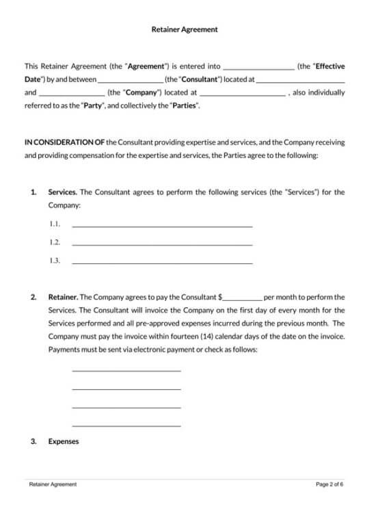 Retainer Agreement Templates (Samples) | Guide & Tips