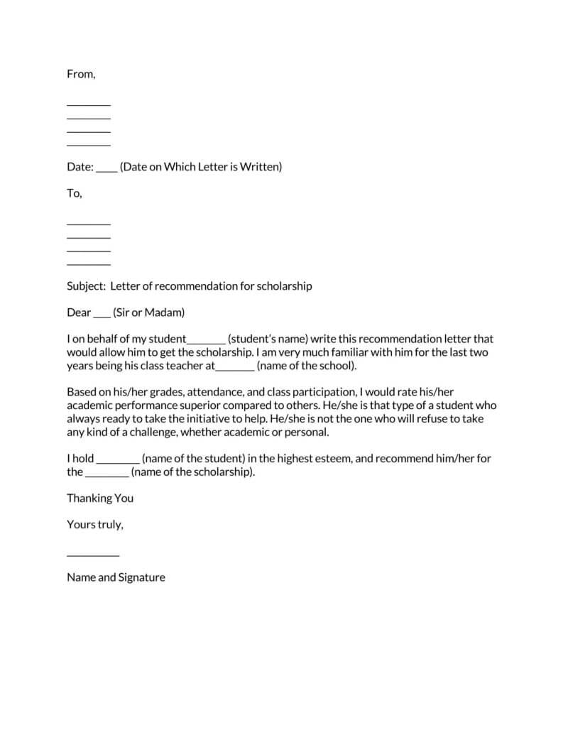 50 Free Letter of Recommendation Templates (Word | PDF)